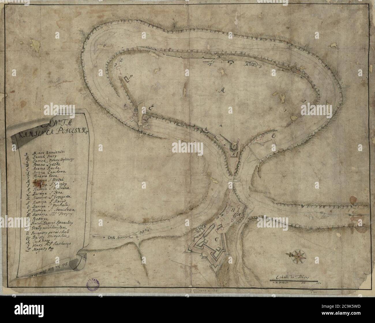 Jan de Witte Plan Kamianca Podilskoho ca 1735 Stock Photo - Alamy