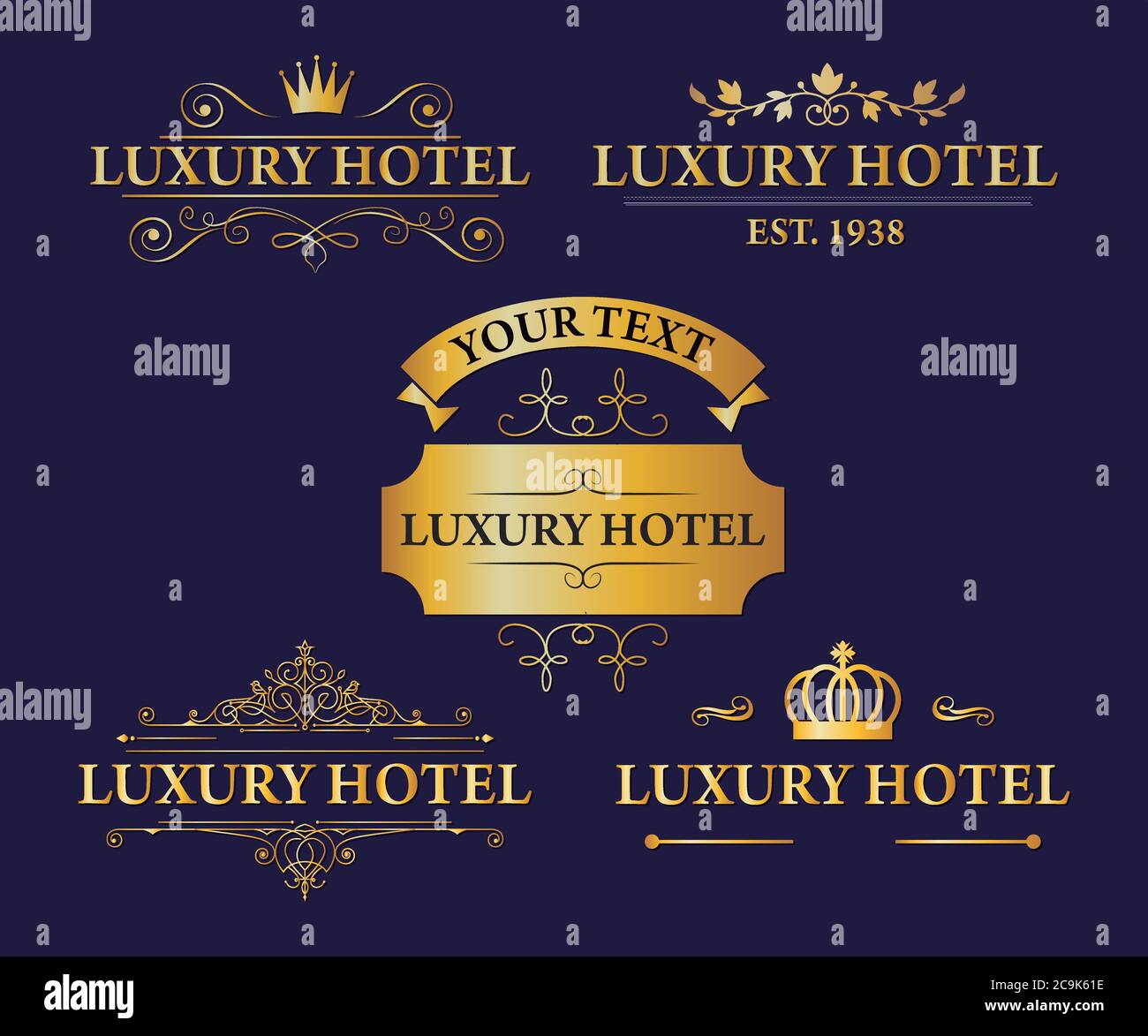 Great Luxury Set, Royal and Elegant Logo Vector Design Stock Vector ...
