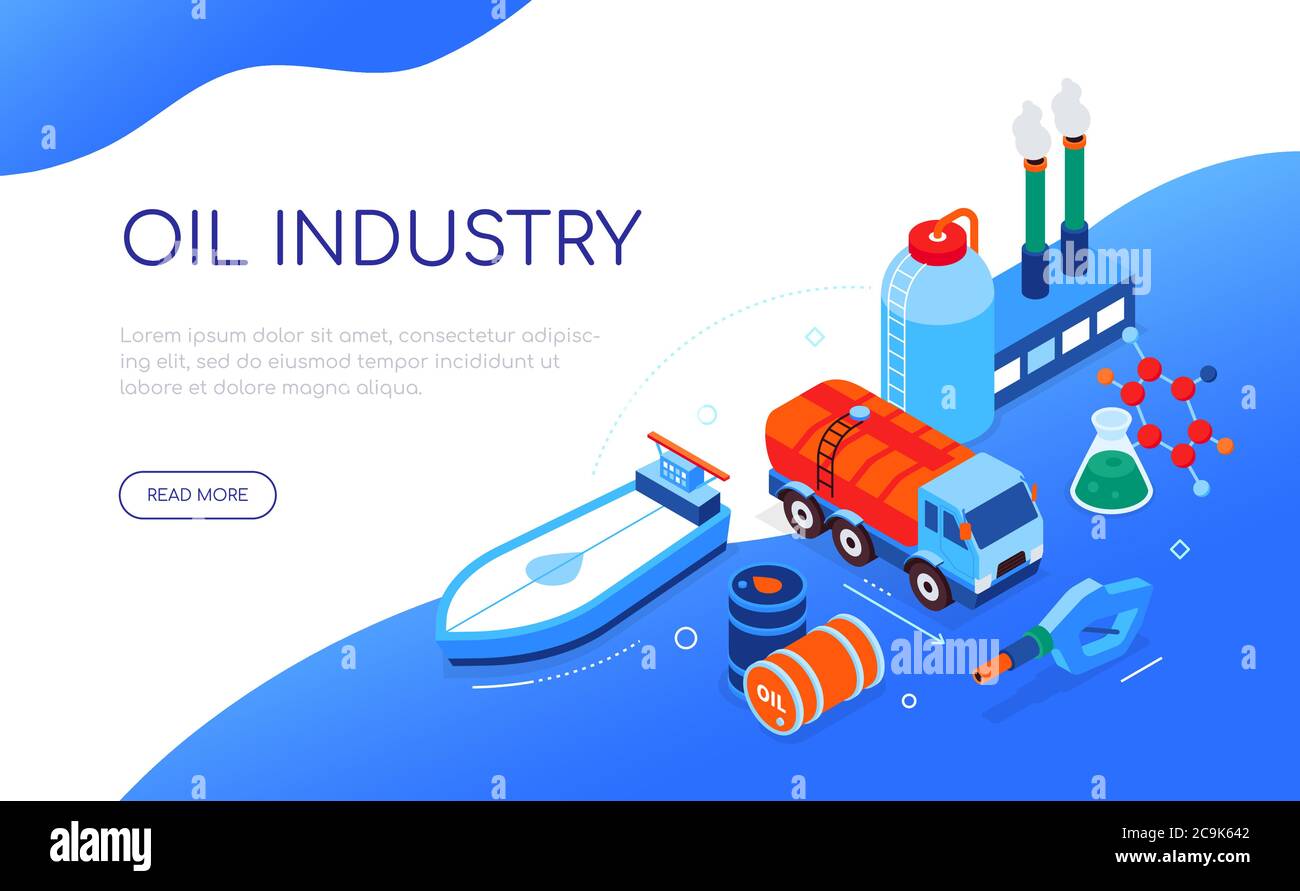 Oil industry - modern colorful isometric web banner Stock Vector Image ...