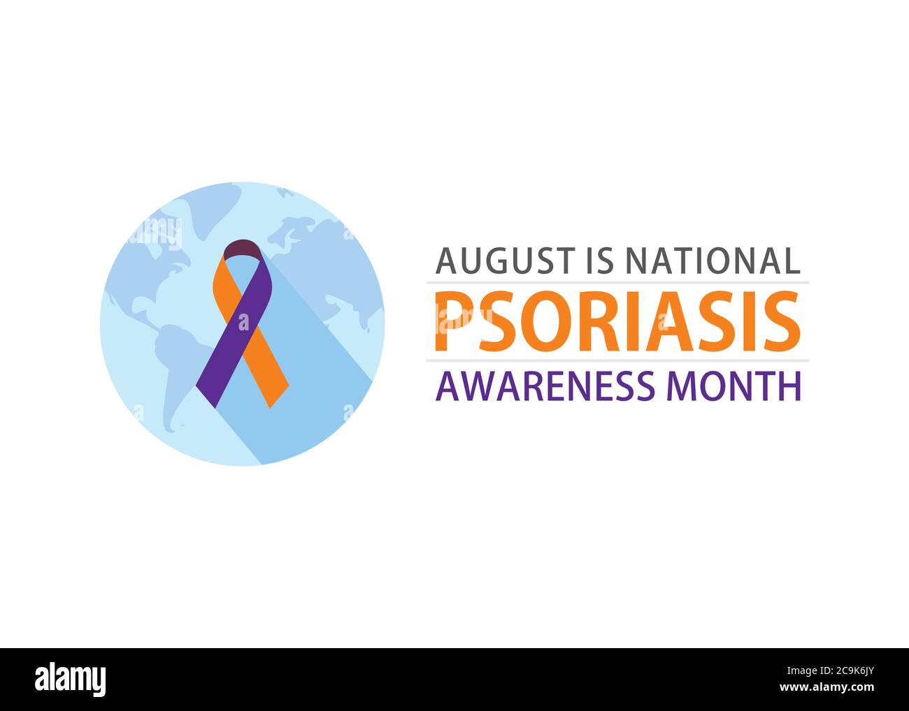 vector illustration of august is national psoriasis awareness month ...