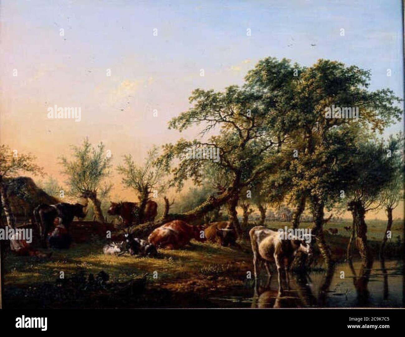 Jan Kobell (II) - Landschap met vee Stock Photo - Alamy