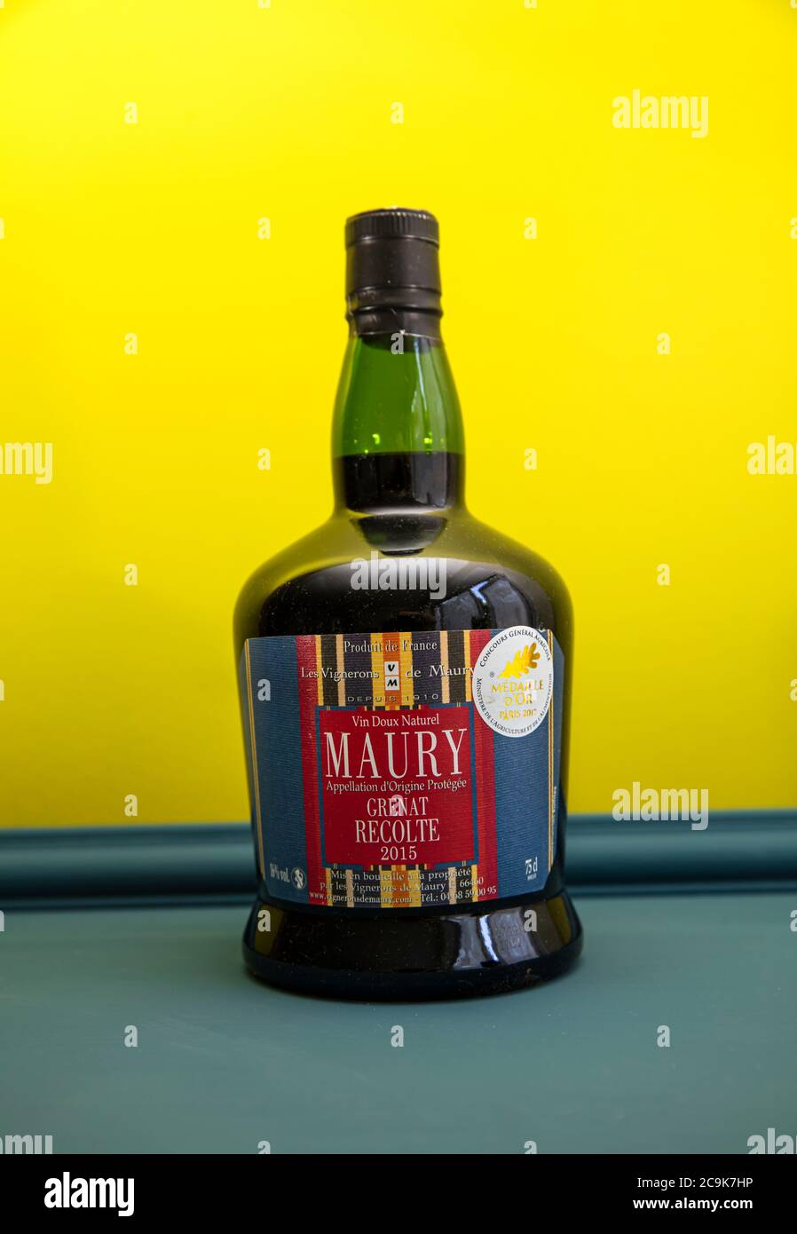 Bottle of Maury French Fortified Wine Stock Photo - Alamy