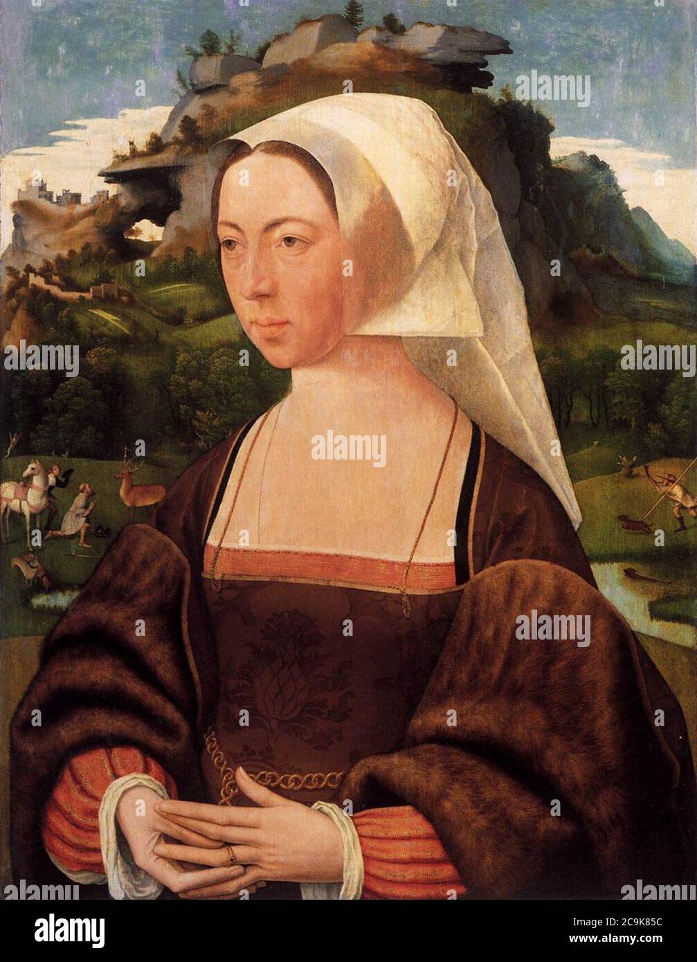 Jan Mostaert - Portrait of a Woman Stock Photo - Alamy