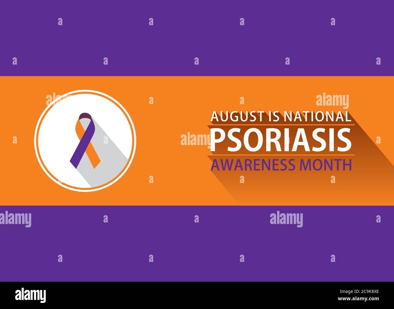 vector illustration of august is national psoriasis awareness month ...
