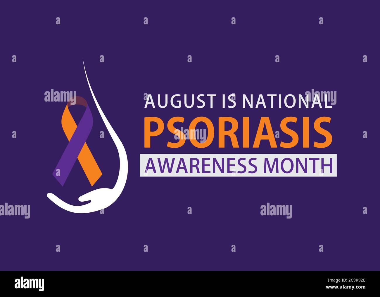 vector illustration of august is national psoriasis awareness month ...