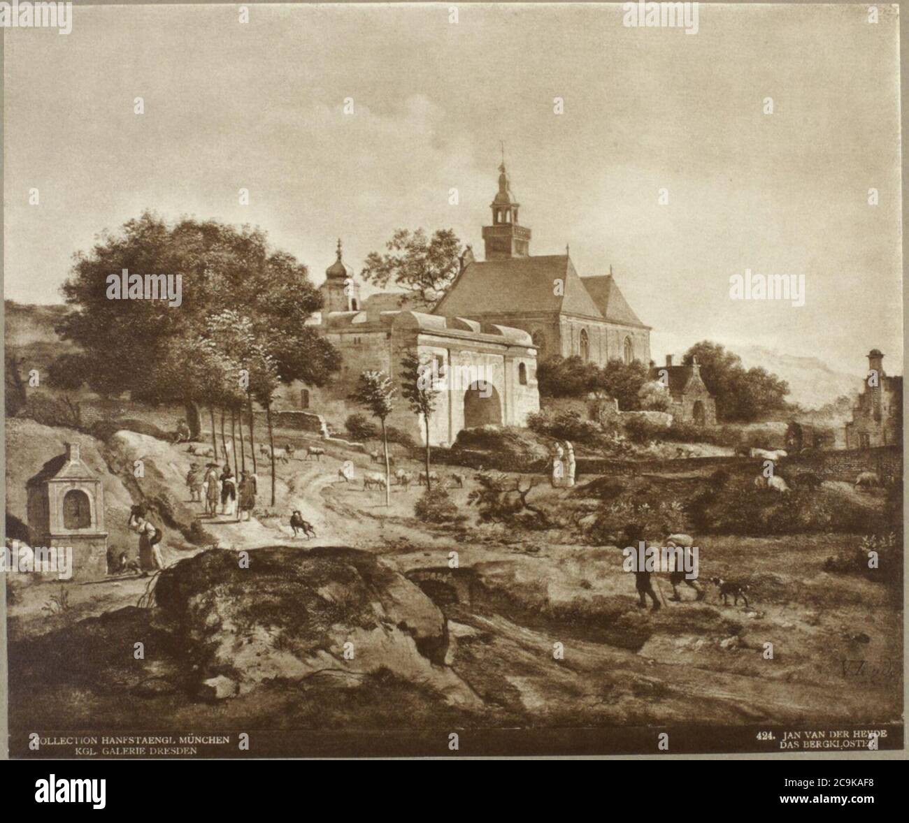 Jan van der Heyden - Landscape with a Convent and a Shrine Stock Photo ...