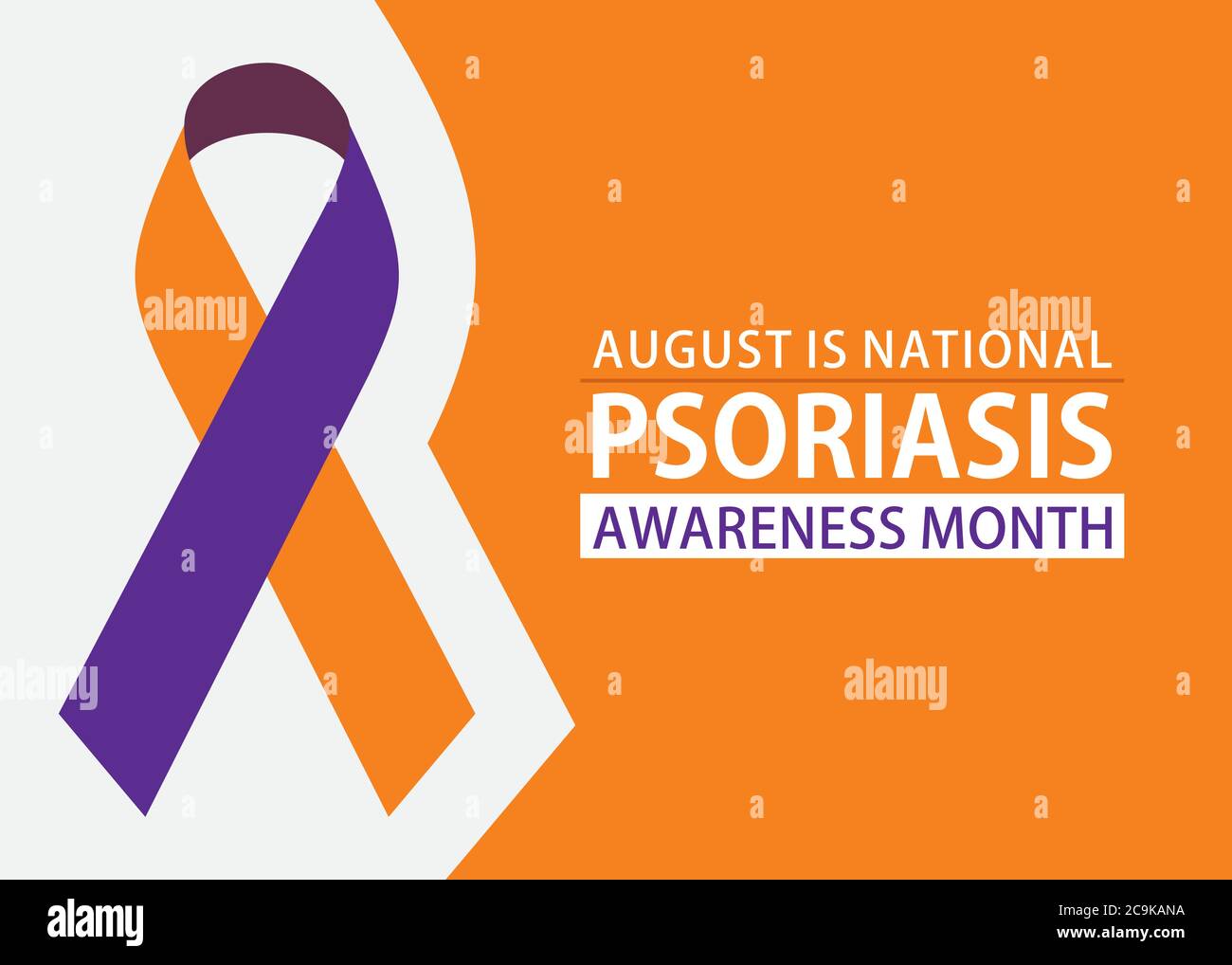 vector illustration of august is national psoriasis awareness month ...