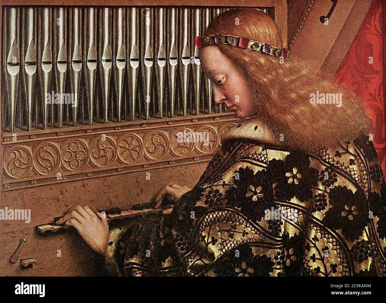 Jan van Eyck - The Ghent Altarpiece - Angels Playing Music (detail ...
