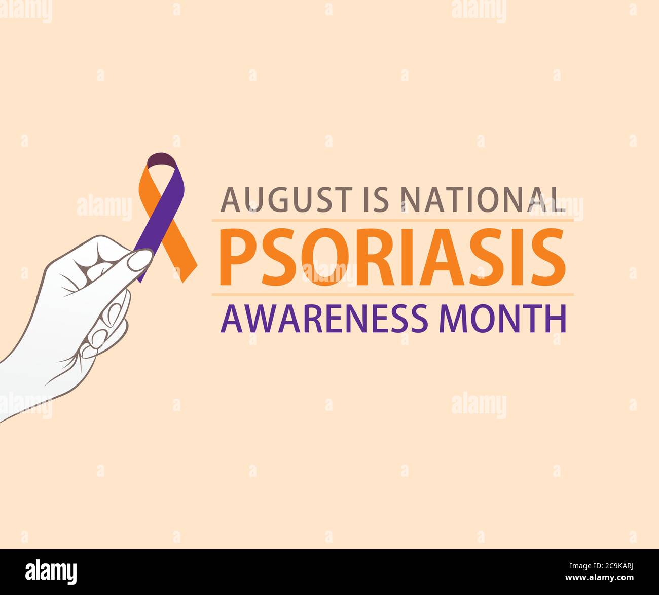 vector illustration of august is national psoriasis awareness month ...
