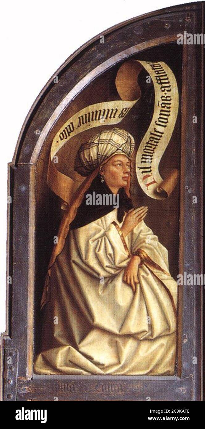 Jan van Eyck - The Ghent Altarpiece - Erythraean Sibyl Stock Photo - Alamy