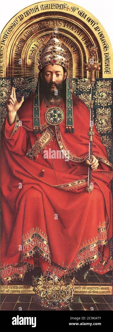 Jan van Eyck - The Ghent Altarpiece - God Almighty Stock Photo - Alamy