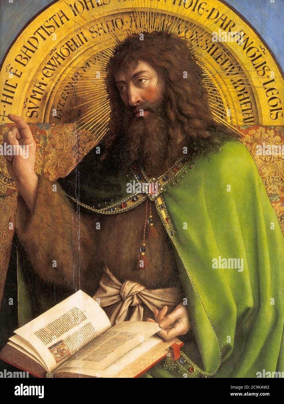 Jan van Eyck - The Ghent Altarpiece - St John the Baptist (detail Stock ...
