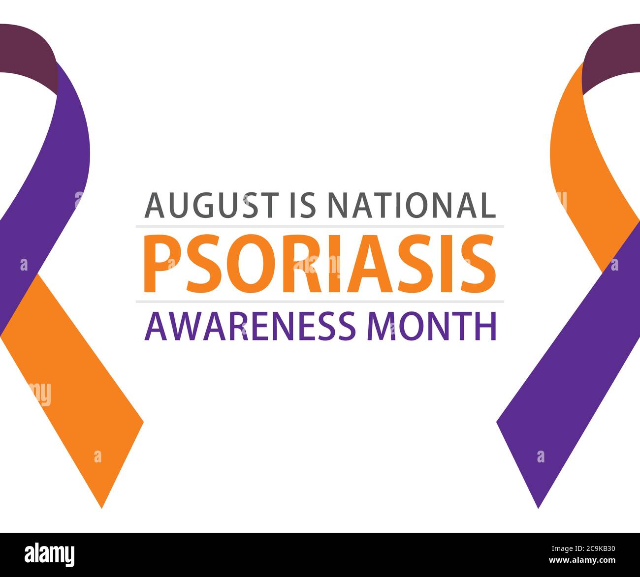 vector illustration of august is national psoriasis awareness month ...