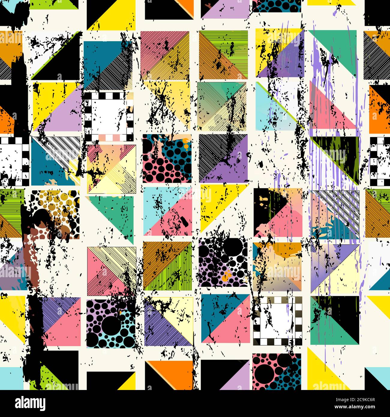 Vector seamless squares irregular pattern hi-res stock photography and ...