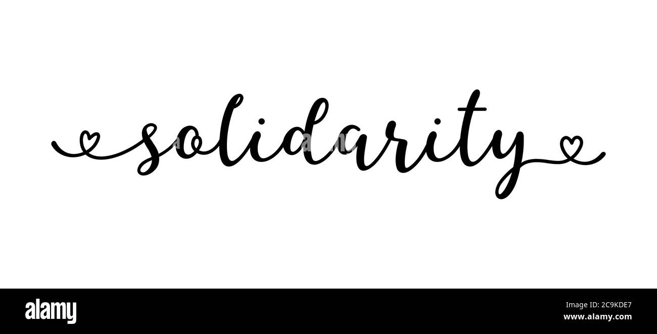 Hand sketched Solidarity word as banner or logo. Lettering for header ...