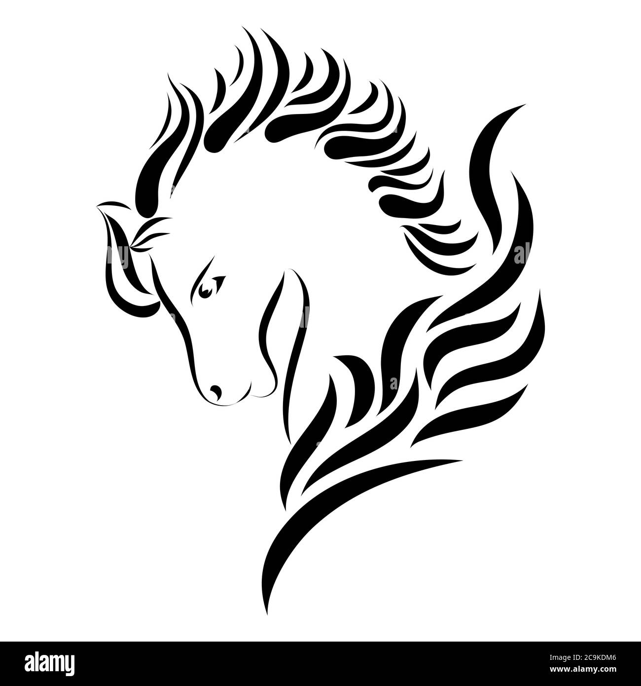 Wild horse head, abstract pattern, Vector image Stock Vector Image ...