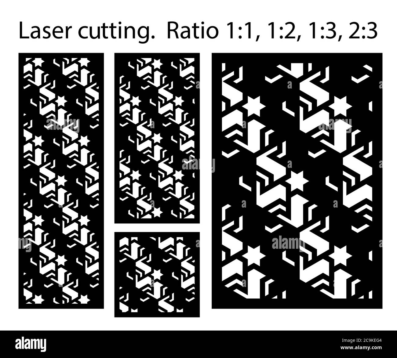 Laser pattern. Set of decorative vector panels for laser cutting ...