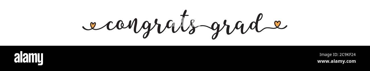 Hand sketched Congrats Grad quote. Lettering for banner, header, card ...