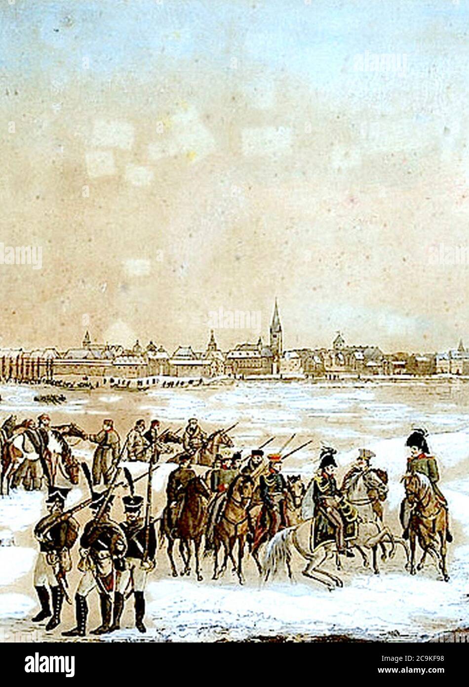 January 1814. Russian troops cross the Rhine in Dusseldorf. Reader ...