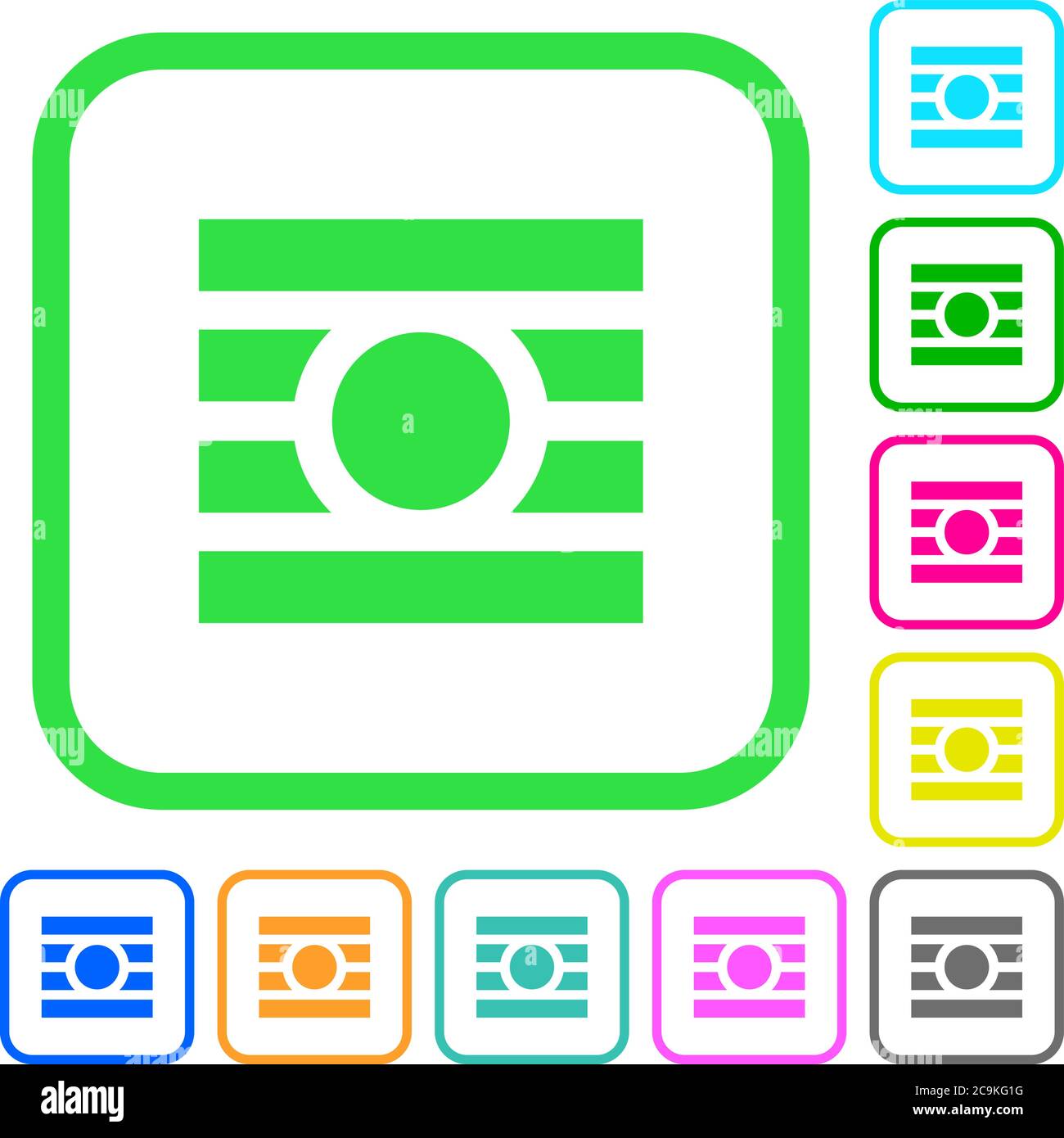 Text wrap around objects vivid colored flat icons in curved borders on ...