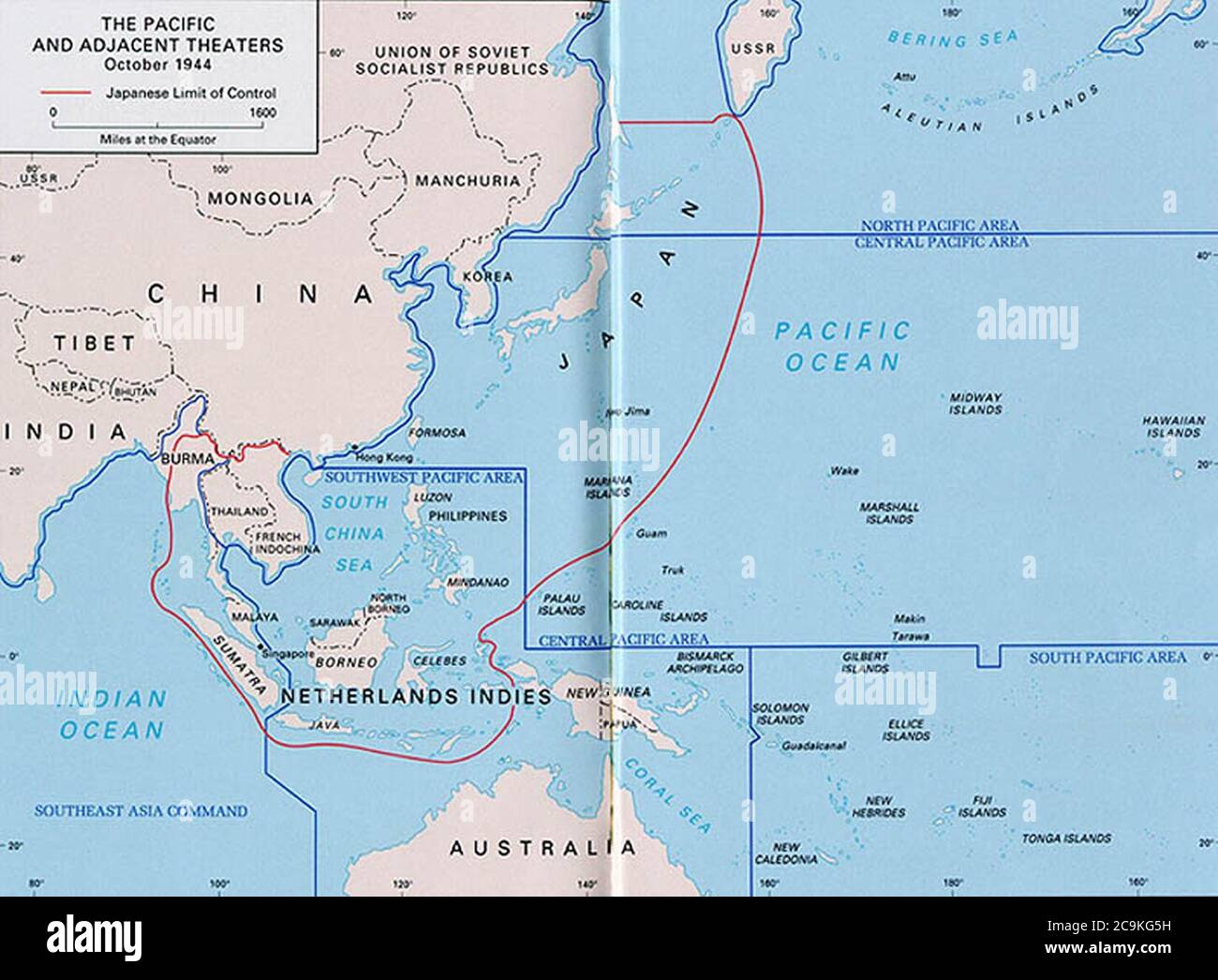 Japanese control area 1944 Stock Photo - Alamy