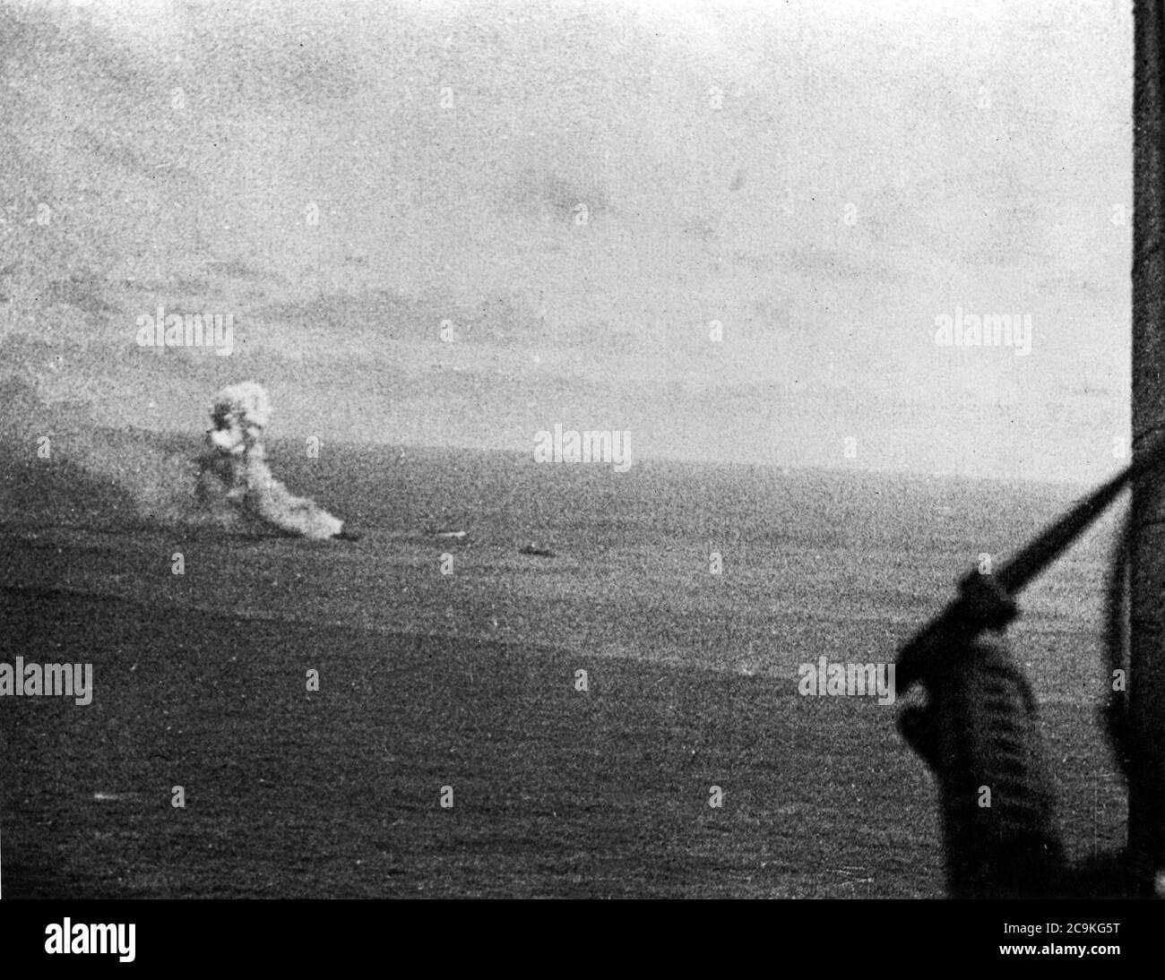Japanese cruiser Mikuma burning with DD 1942 Stock Photo - Alamy