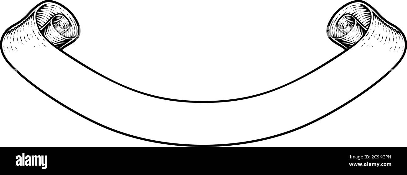 Scroll Vintage Flag Paper Banner Ribbon Woodcut Stock Vector Image ...