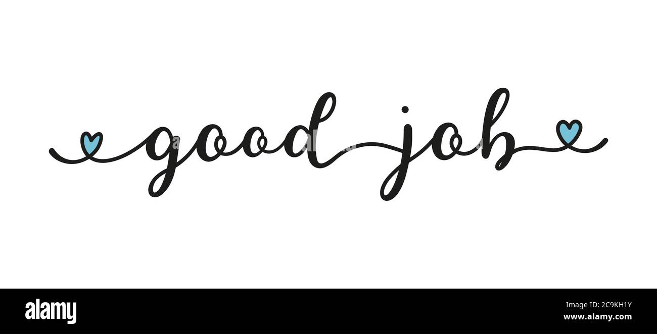 Hand sketched Good Job quote as ad, web banner. Lettering for banner ...