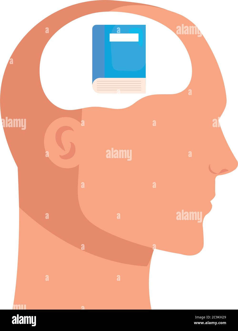 human profile with book, on white background Stock Vector Image & Art ...