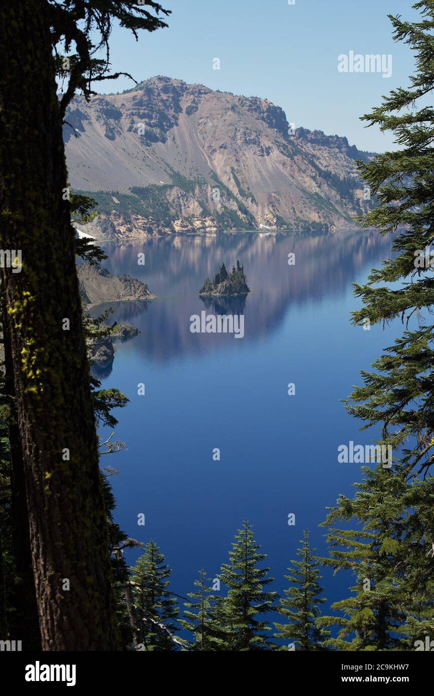 The island named Phantom Ship, as seen from the Phantom Ship Overlook ...