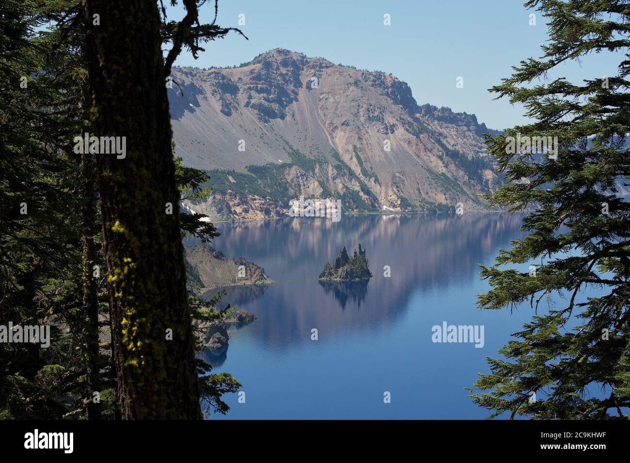 The island named Phantom Ship, as seen from the Phantom Ship Overlook ...