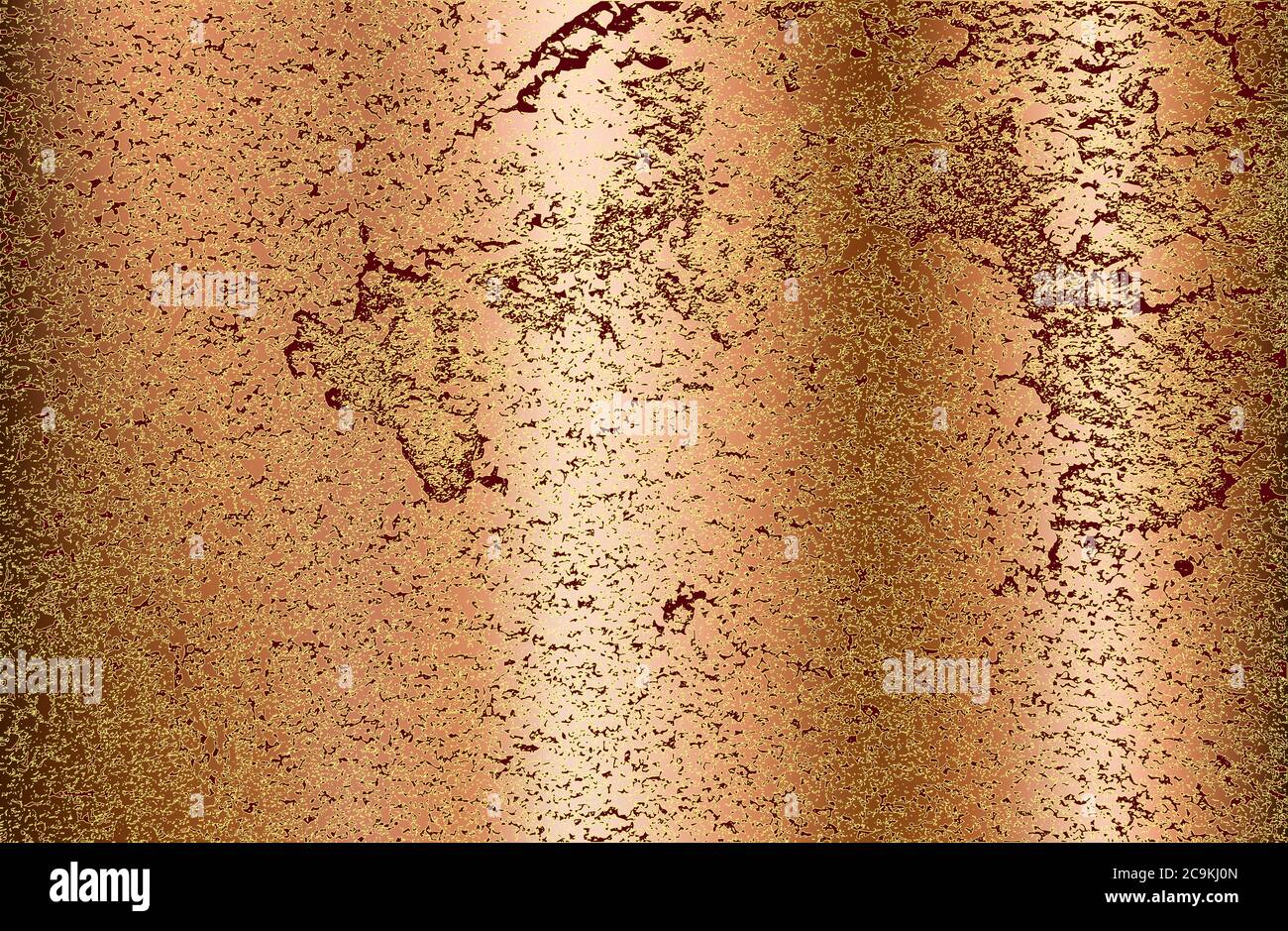 Luxury golden, copper metal gradient background with distressed cracked ...