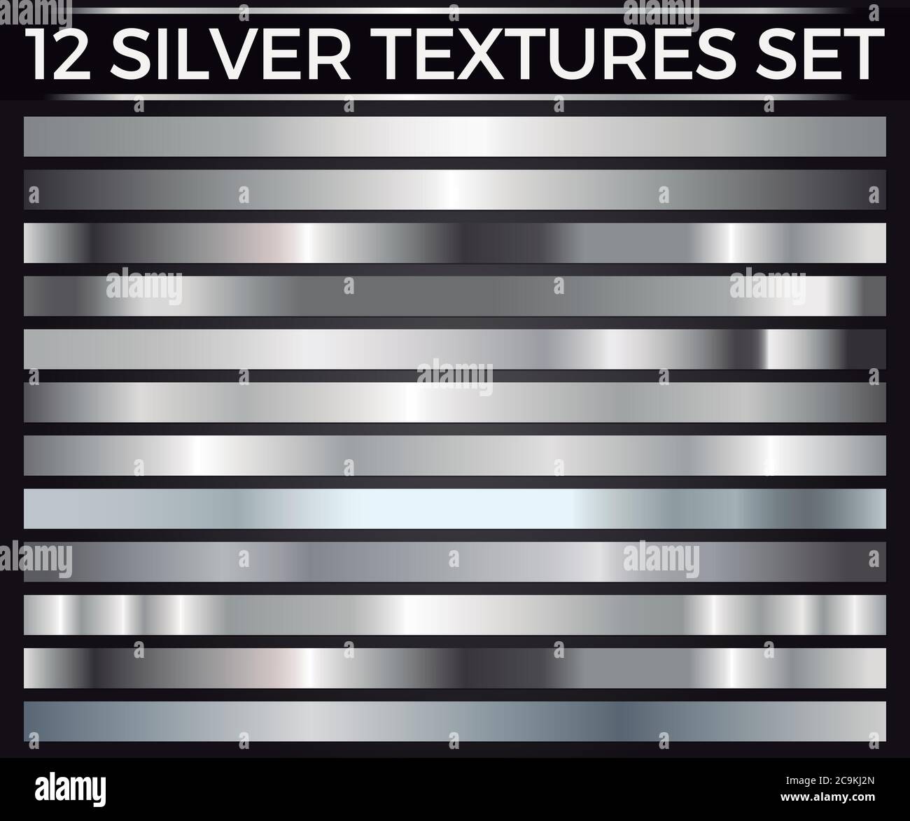 Vector Set of Silver Gradients, Silver Squares Collection, Textures ...