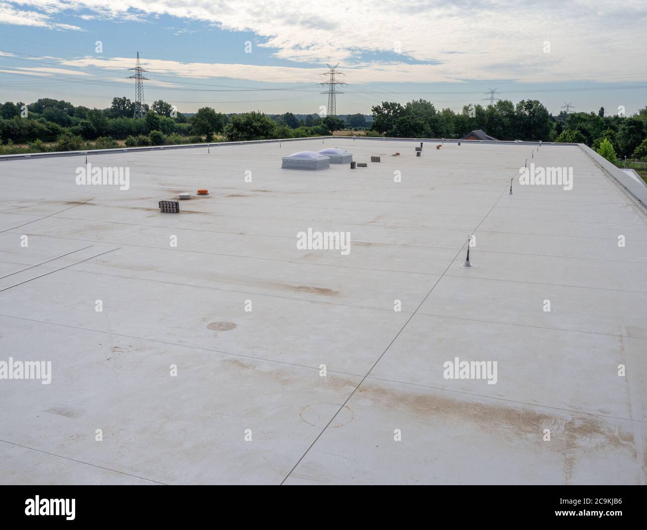 on the roof of a factory building, the lightning conductors Stock Photo ...