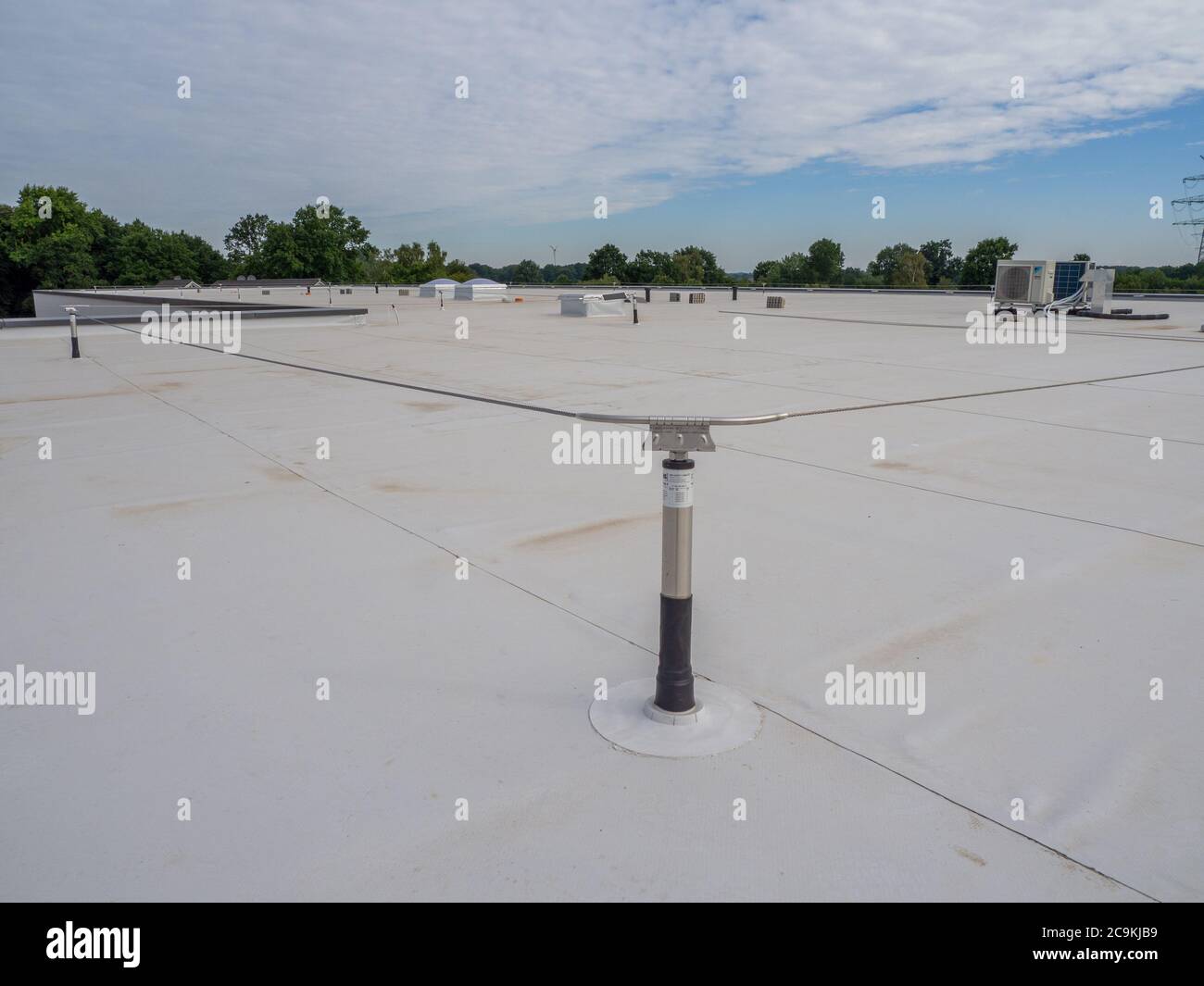 on the roof of a factory building, the lightning conductors Stock Photo ...