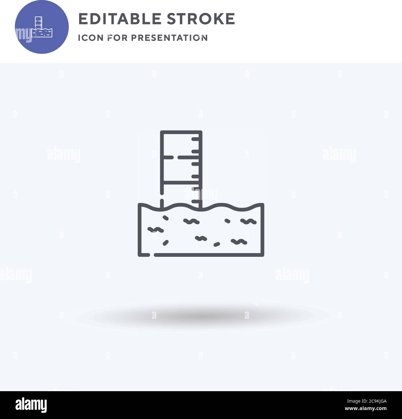 Sea Level icon vector, filled flat sign, solid pictogram isolated on ...
