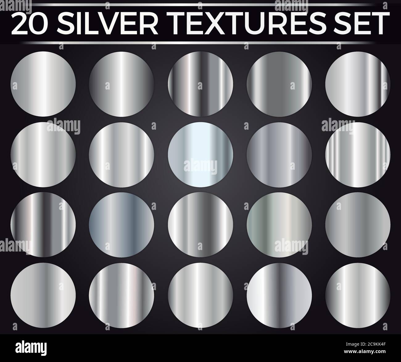 Vector Set of Silver Gradients, Silver Squares Collection, Textures ...