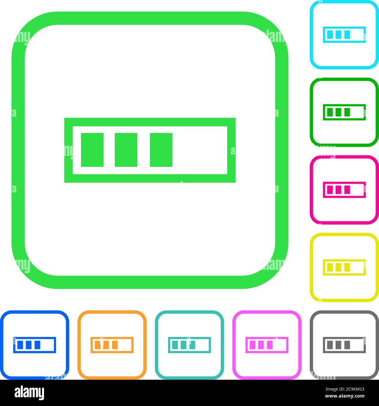 Progressbar vivid colored flat icons in curved borders on white ...