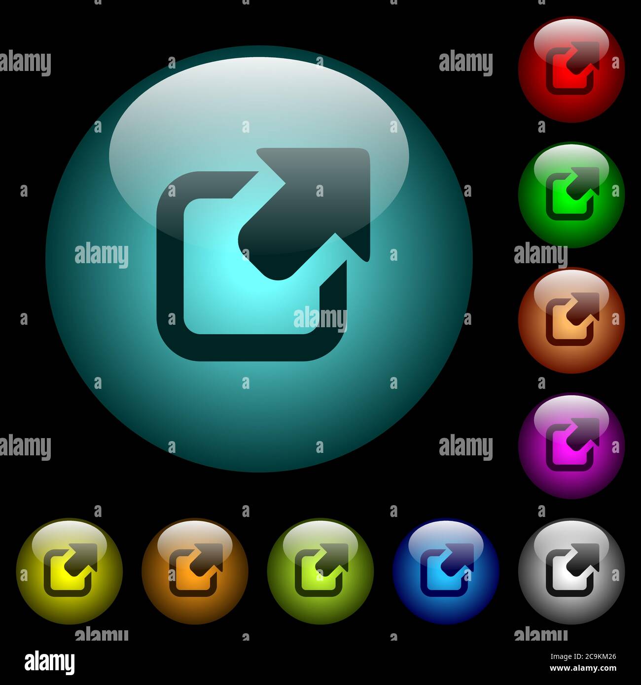 Export symbol with upper right arrow icons in color illuminated ...