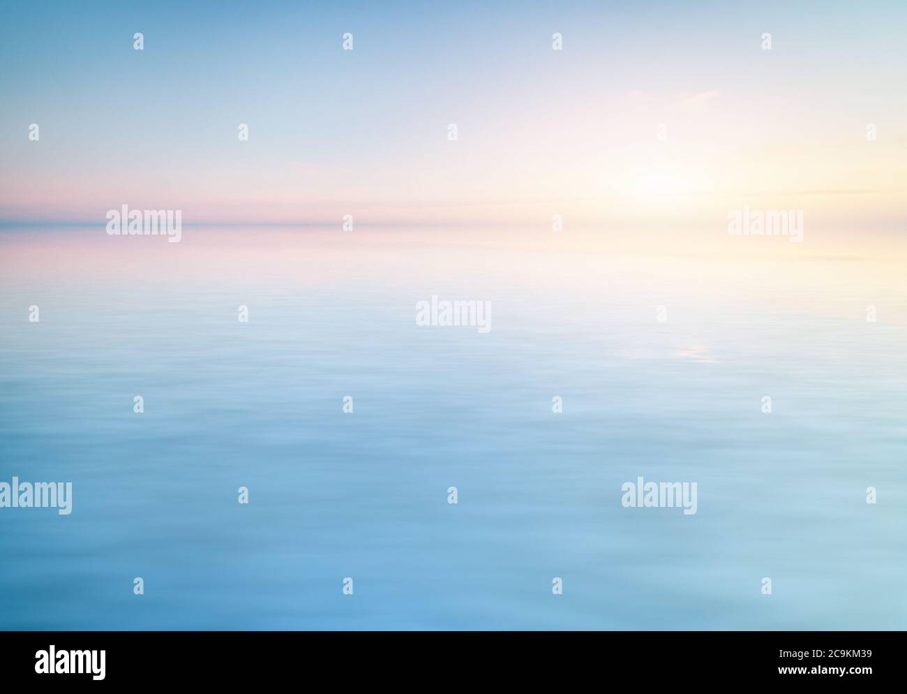 Peaceful pastel scene of a calm water surface. Element of backgriund ...