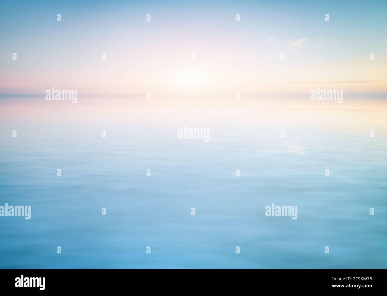 Peaceful pastel scene of a calm water surface. Element of backgriund ...