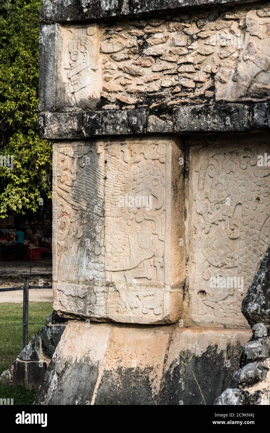 The Platform of the Eagles and Jaguars, built in Maya-Toltec style, in ...