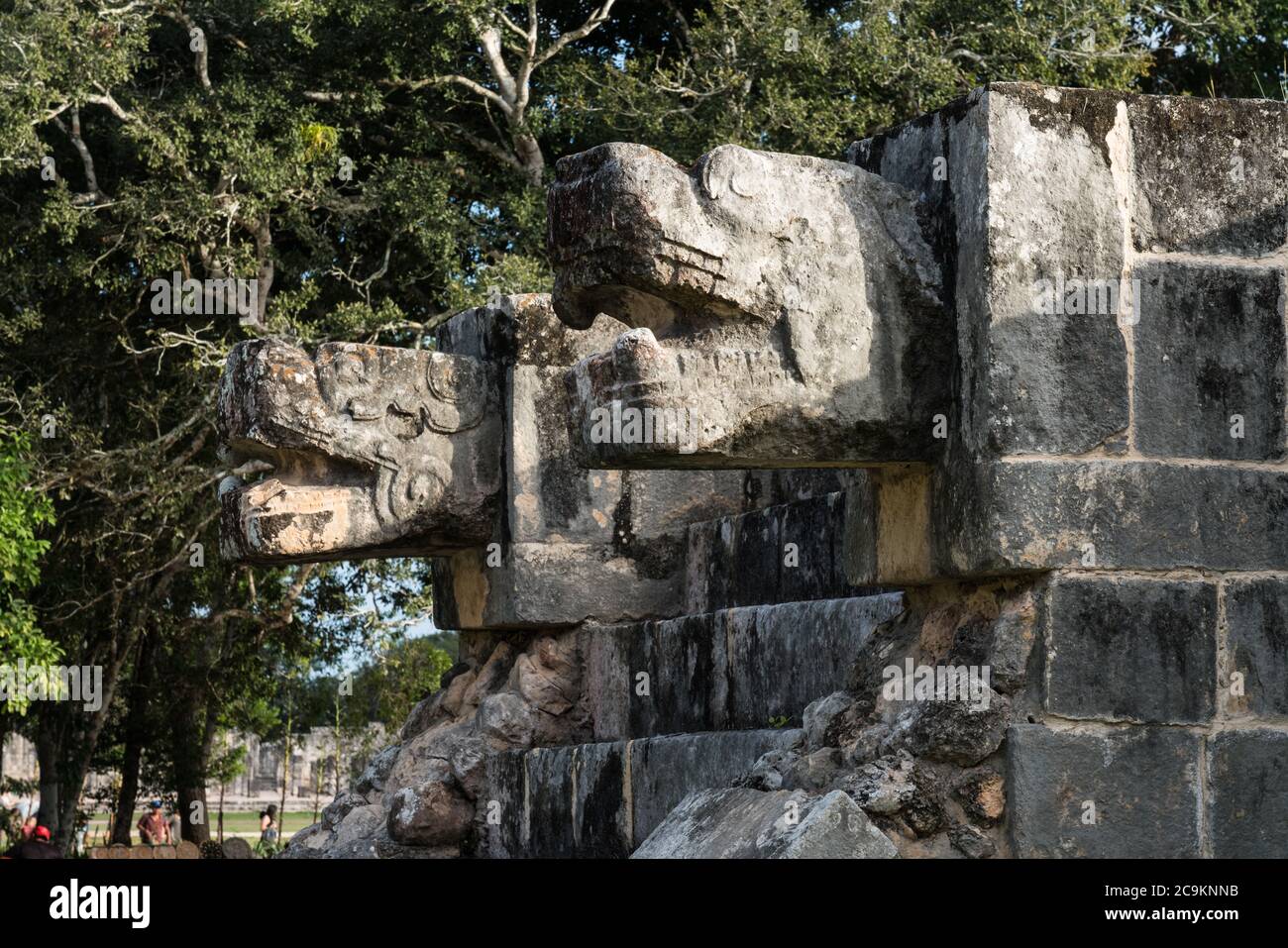 The Platform of the Eagles and Jaguars, built in Maya-Toltec style, in ...