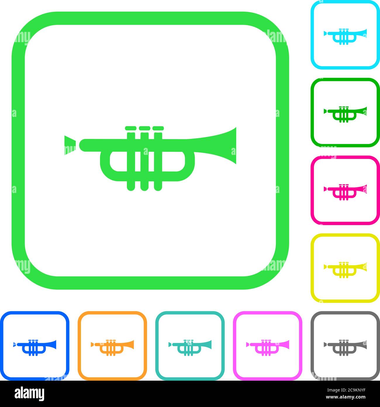 Curved trumpet Stock Vector Images - Alamy