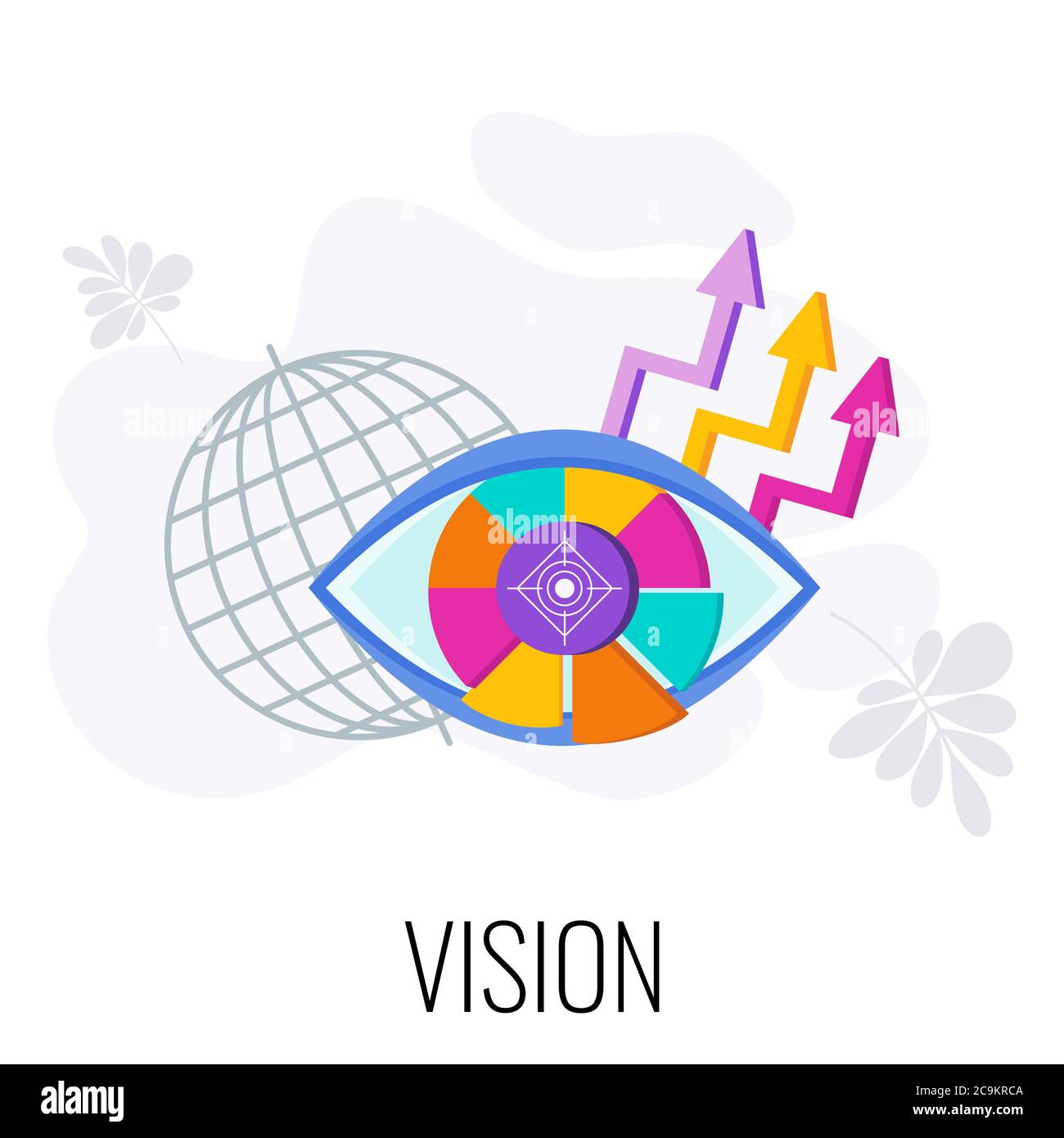 Business vision statement. Eye out of segments. Flat vector style ...