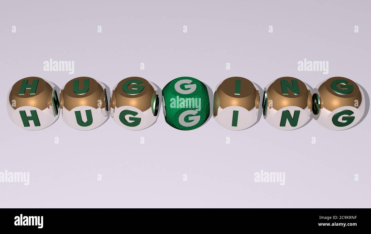 hugging combined by dice letters and color crossing for the related ...