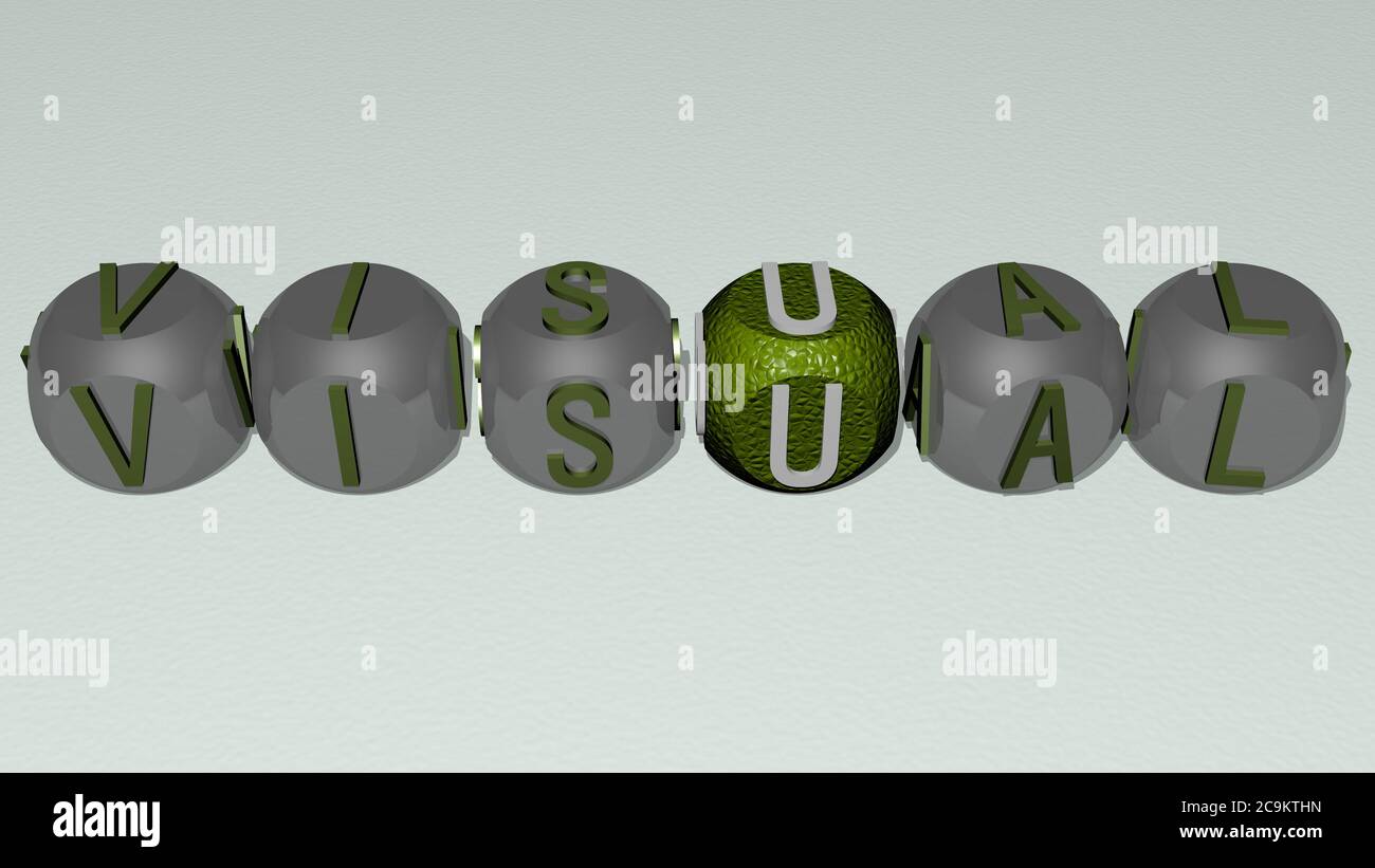 VISUAL combined by dice letters and color crossing for the related ...