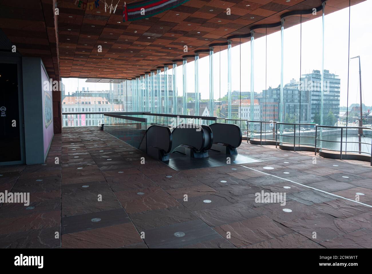 Antwerp, Belgium, July 19, 2020, View from the inside of the museum on ...