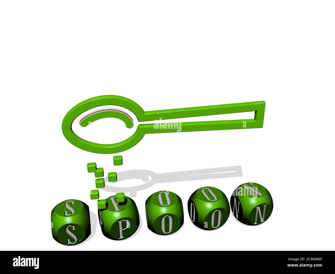 3D graphical image of SPOON vertically along with text built by ...