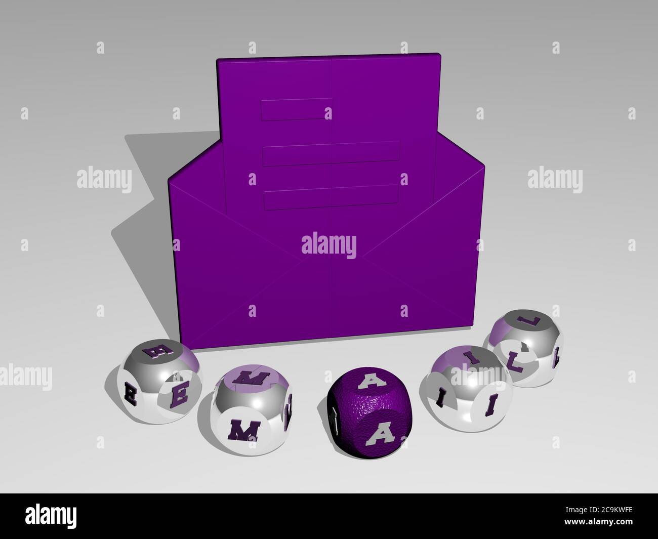 3D graphical image of EMAIL vertically along with text built around the ...